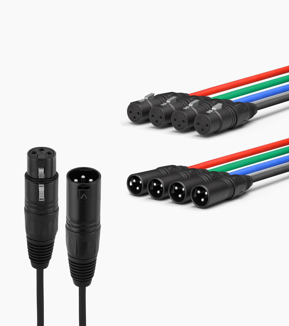 LyxPro 4-Channel XLR to Cat6 Network Cables with Male & Female Inputs
